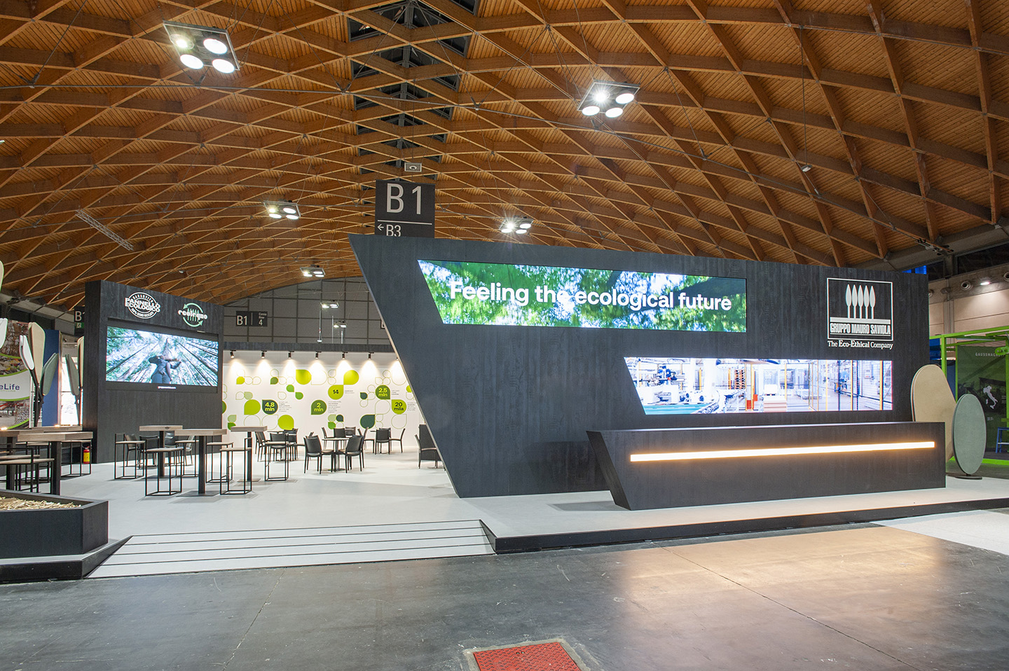 Stand Fieristico Ecologico per Gruppo Mauro Saviola ad Ecomondo 2022